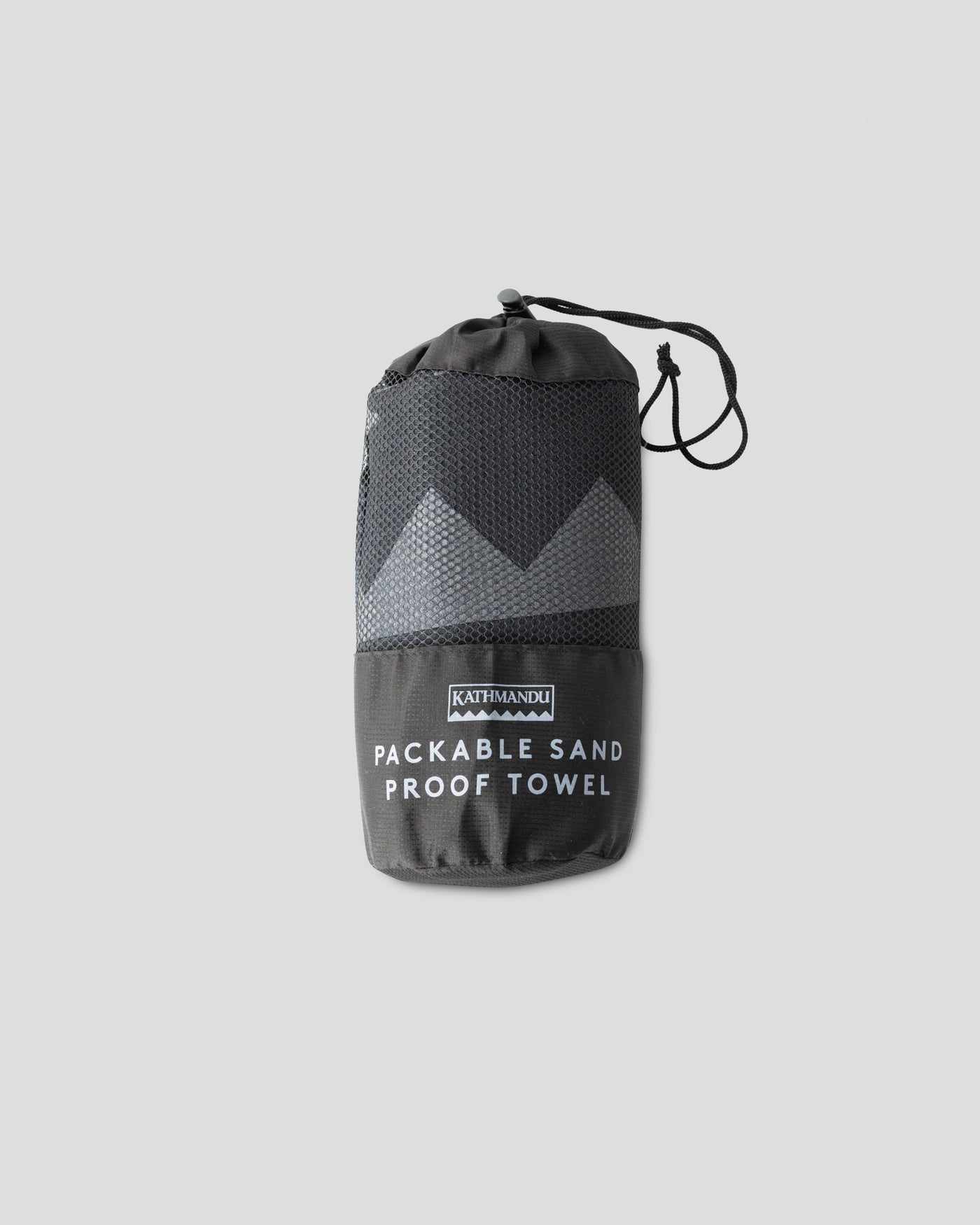 Packable Sand proof Towel - Black/Charcoal – Kathmandu NZ