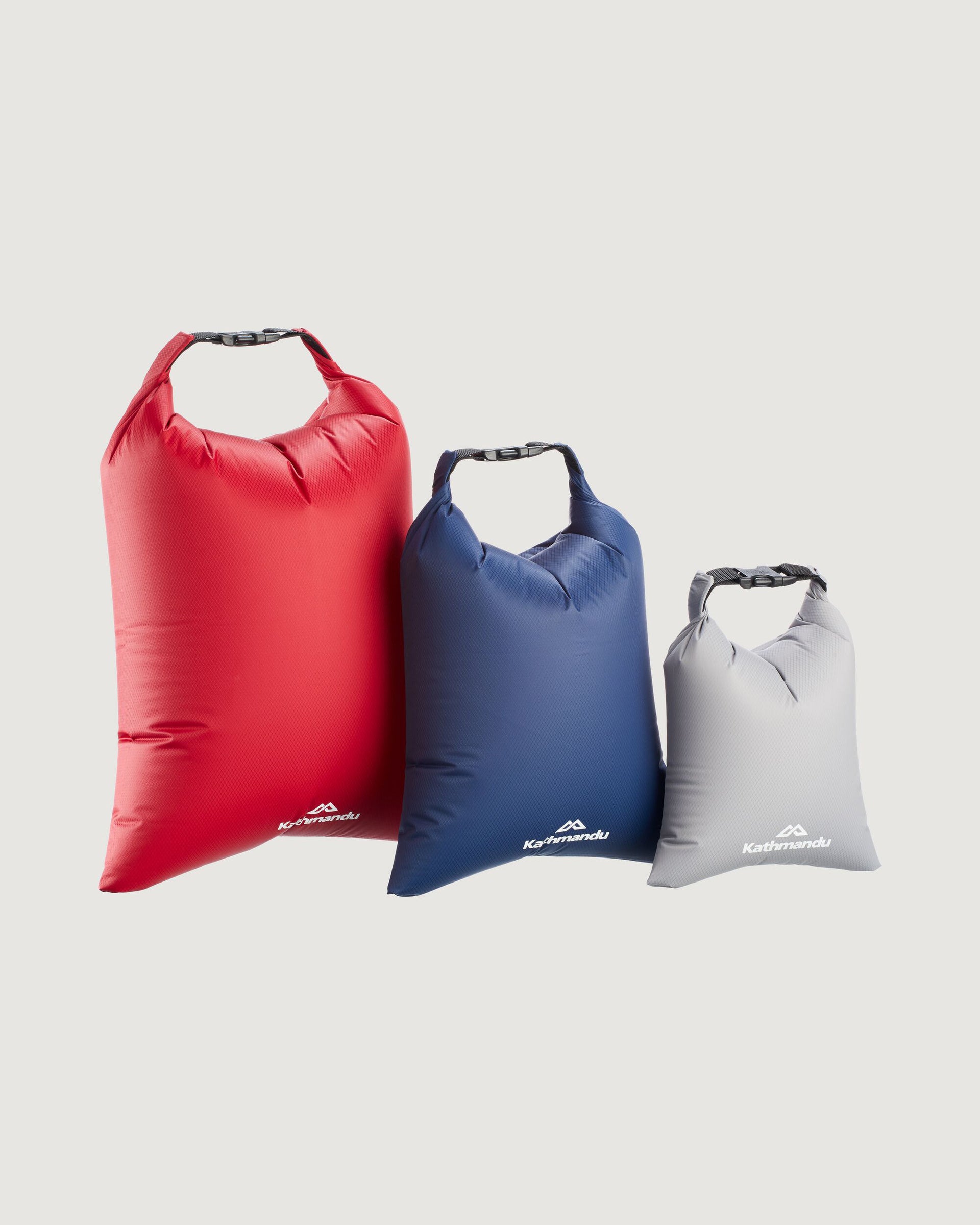 Dry Sacks - 3 Pack - Chilli Pepper/Dark Blue/Steel Grey – Kathmandu NZ