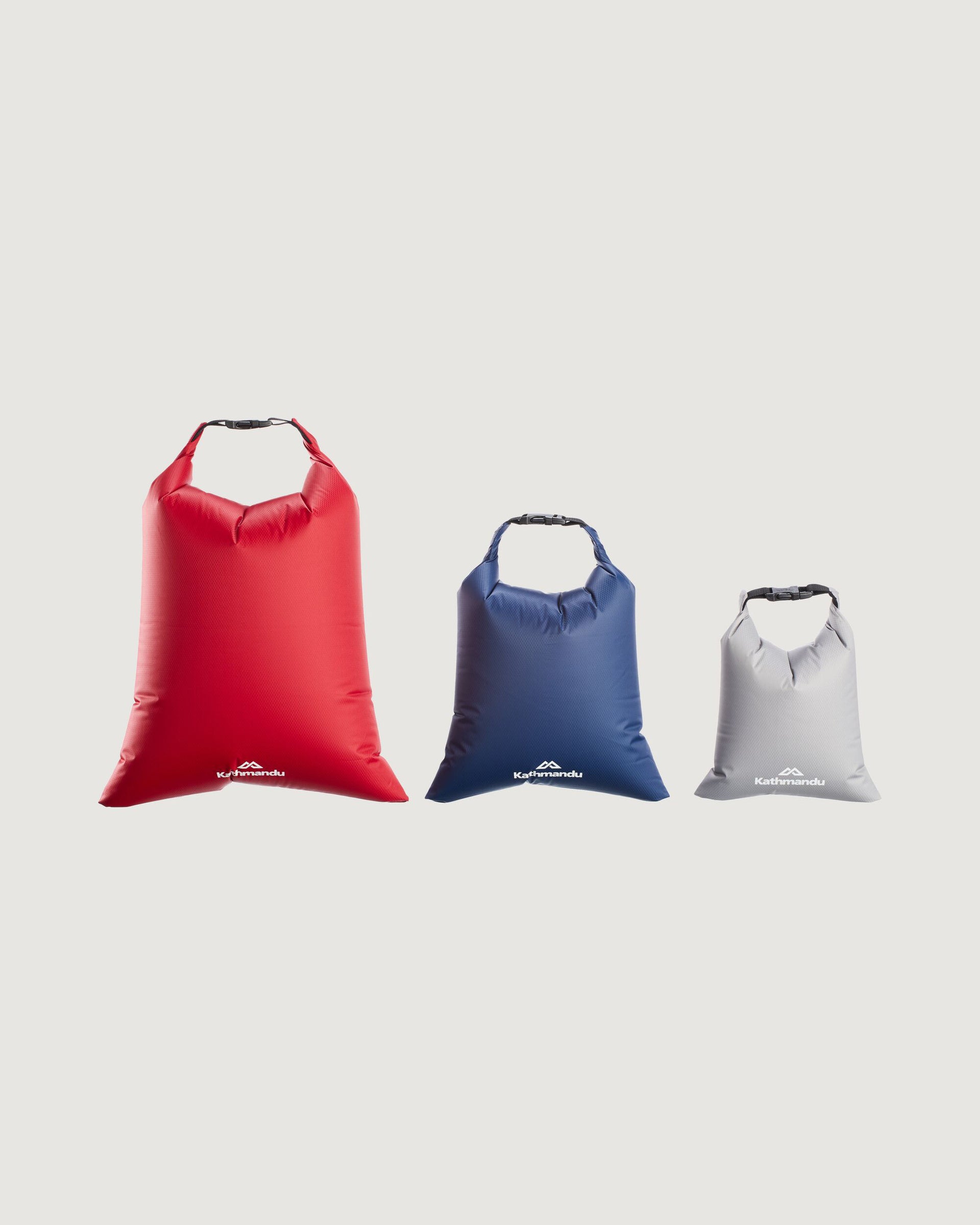 Dry Sacks - 3 Pack - Chilli Pepper/Dark Blue/Steel Grey – Kathmandu NZ
