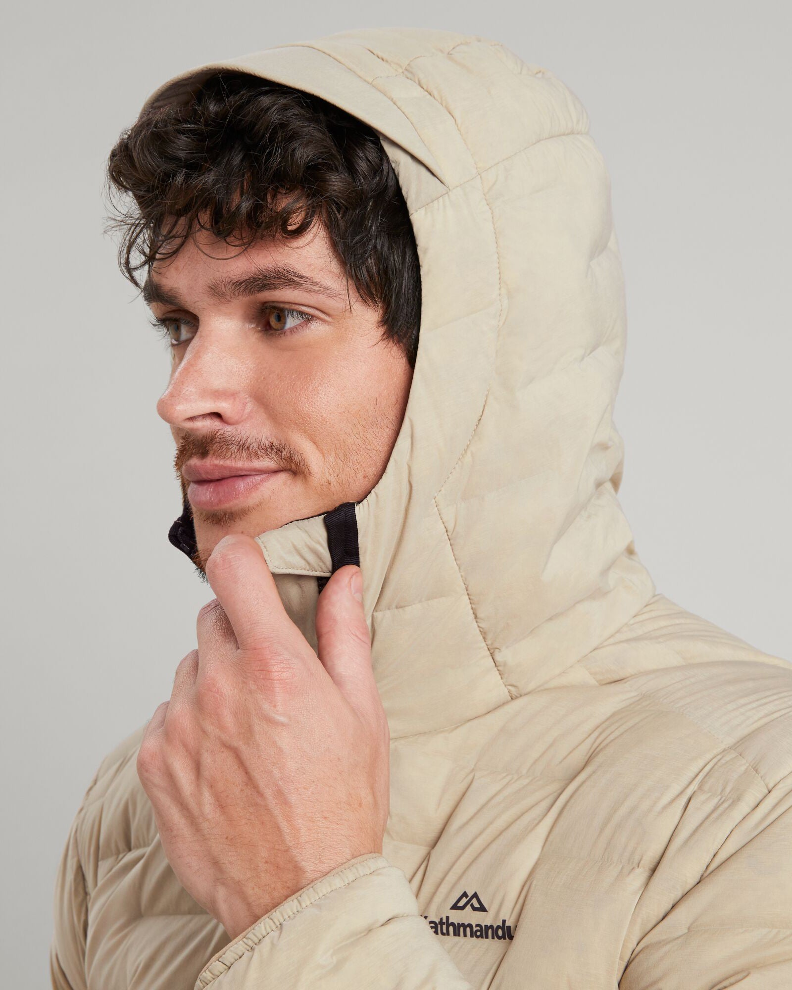 Men's Federate Stretch Hooded Down Jacket - Olive Grey – Kathmandu NZ