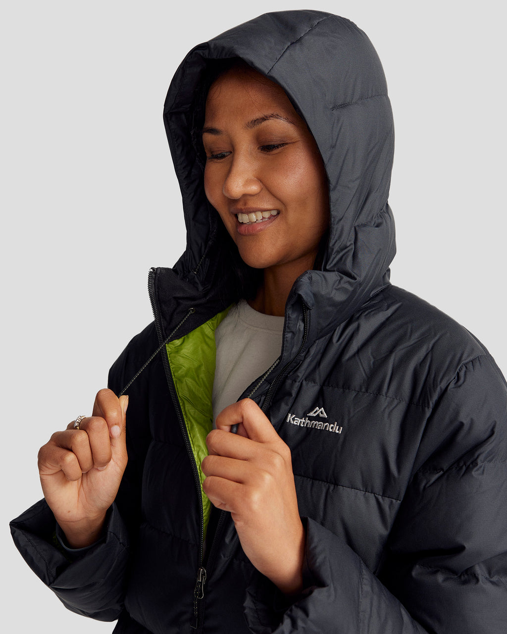 Women's Epiq Hooded Down Jacket - Black – Kathmandu NZ