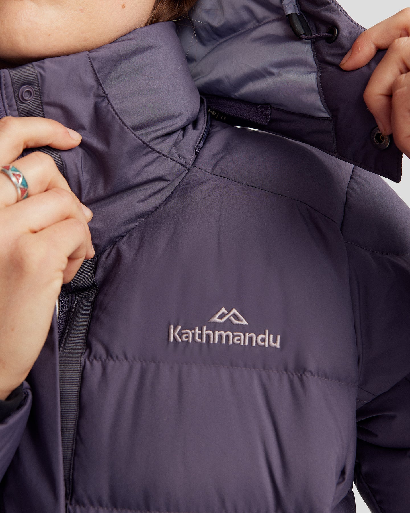 Winterburn Women's Longline Down Jacket v2 - Orbit – Kathmandu NZ