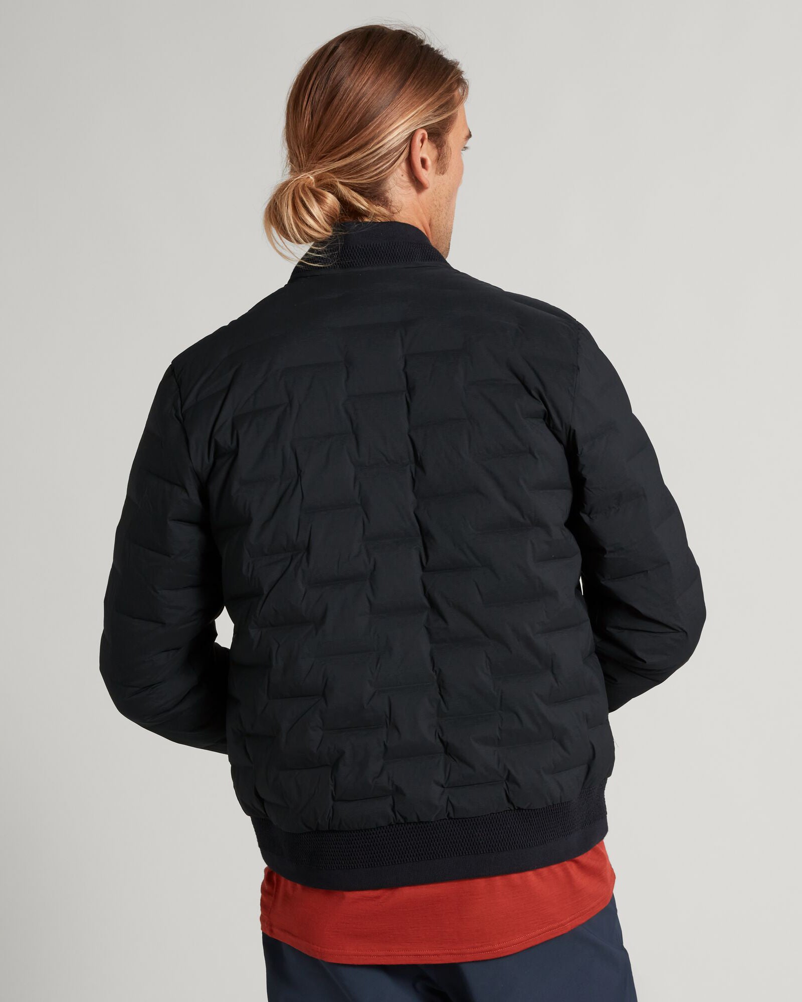 Men's Federate Stretch Down Bomber Jacket - Black – Kathmandu NZ