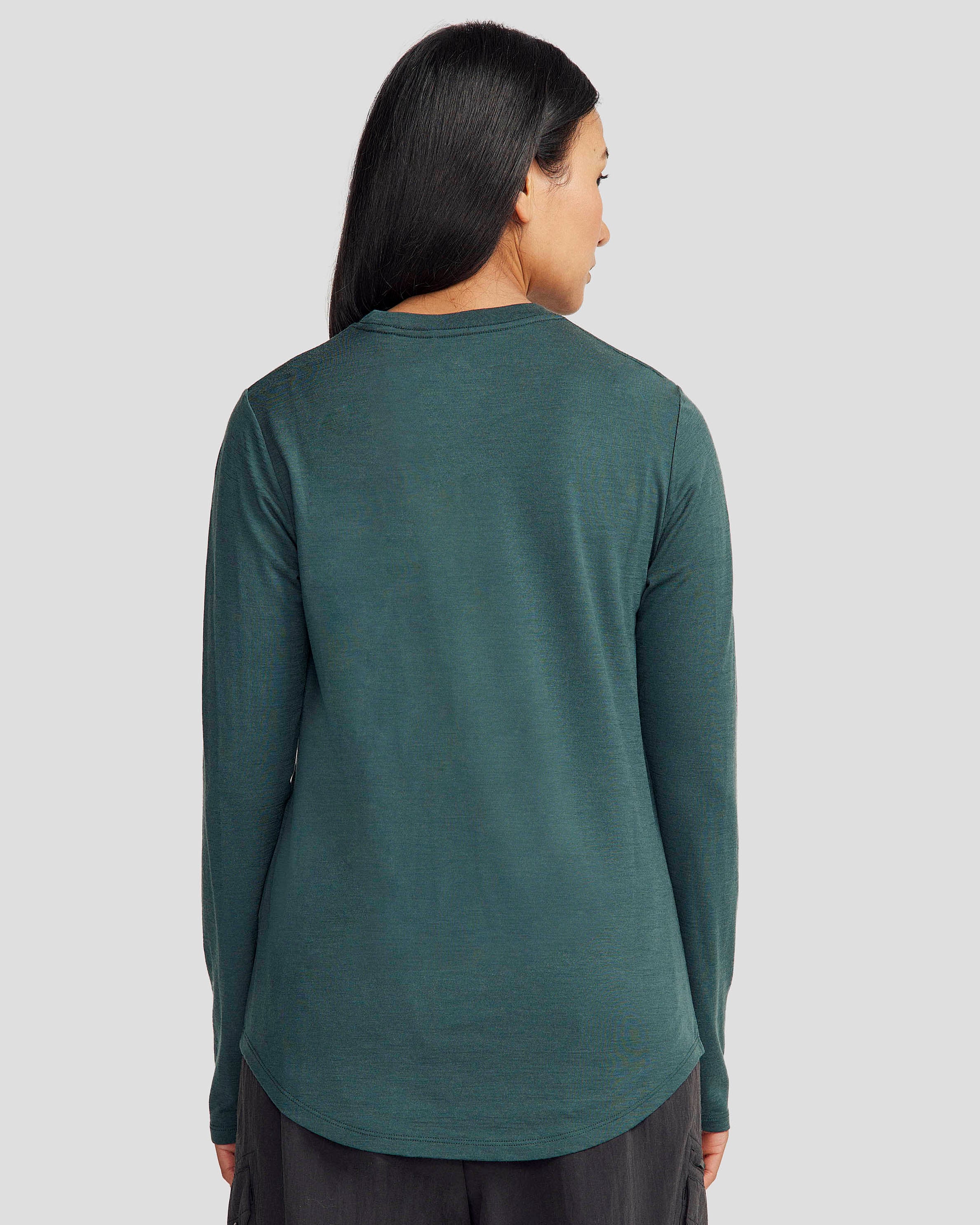Women's 100% Merino Long Sleeve Crew Top - Deep Forest – Kathmandu NZ