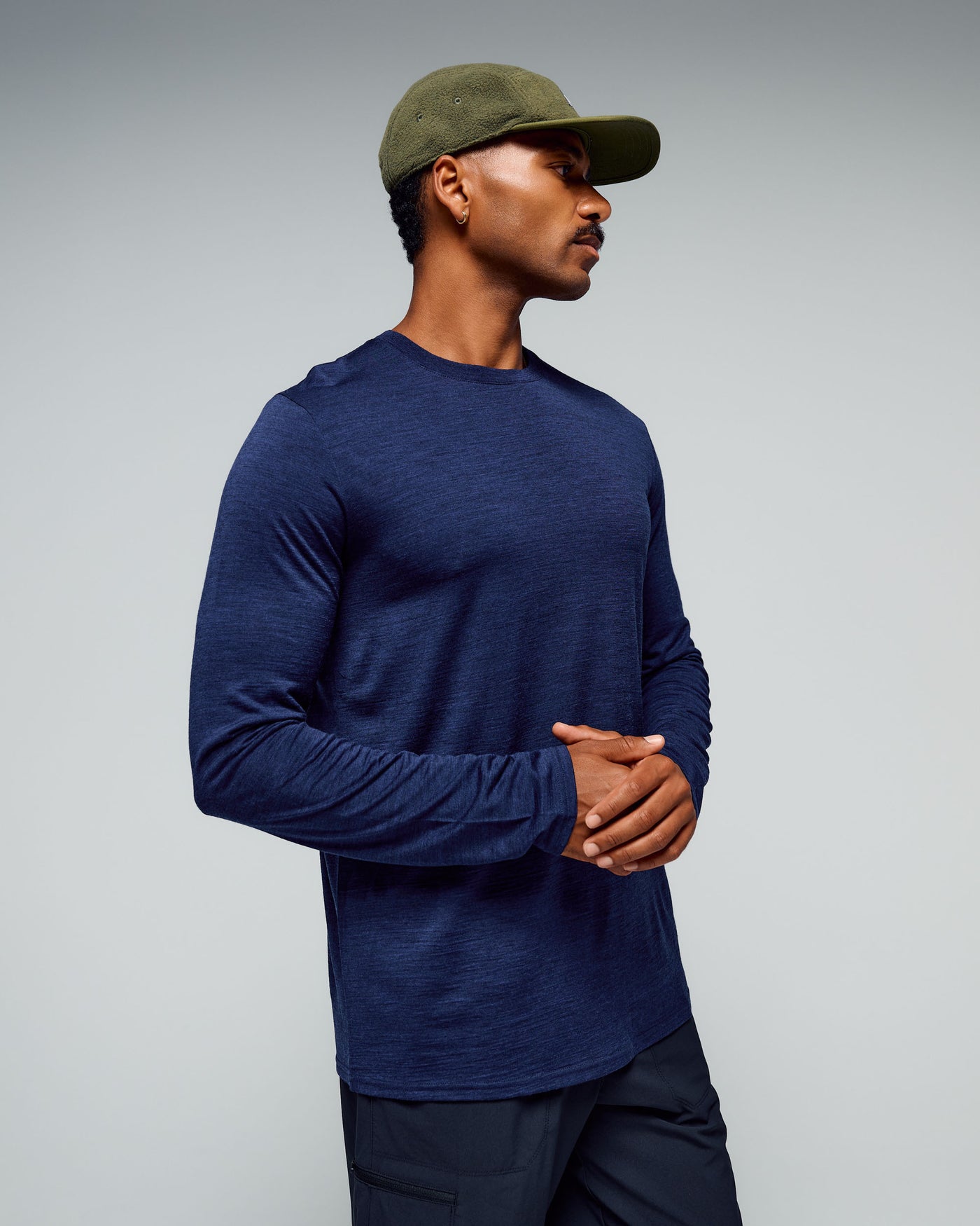 Men's 100% Merino Long Sleeve Crew Top - Midnight Navy Marle – Kathmandu NZ