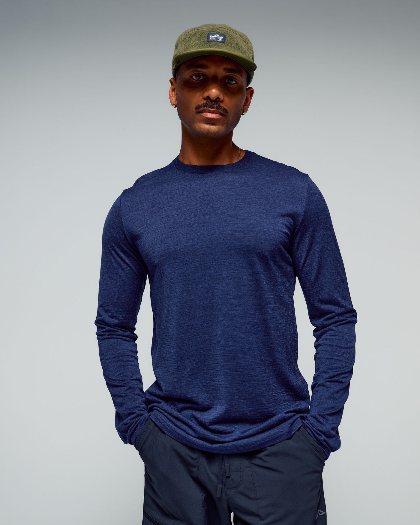 Men's 100% Merino Long Sleeve Crew Top - Midnight Navy Marle – Kathmandu NZ