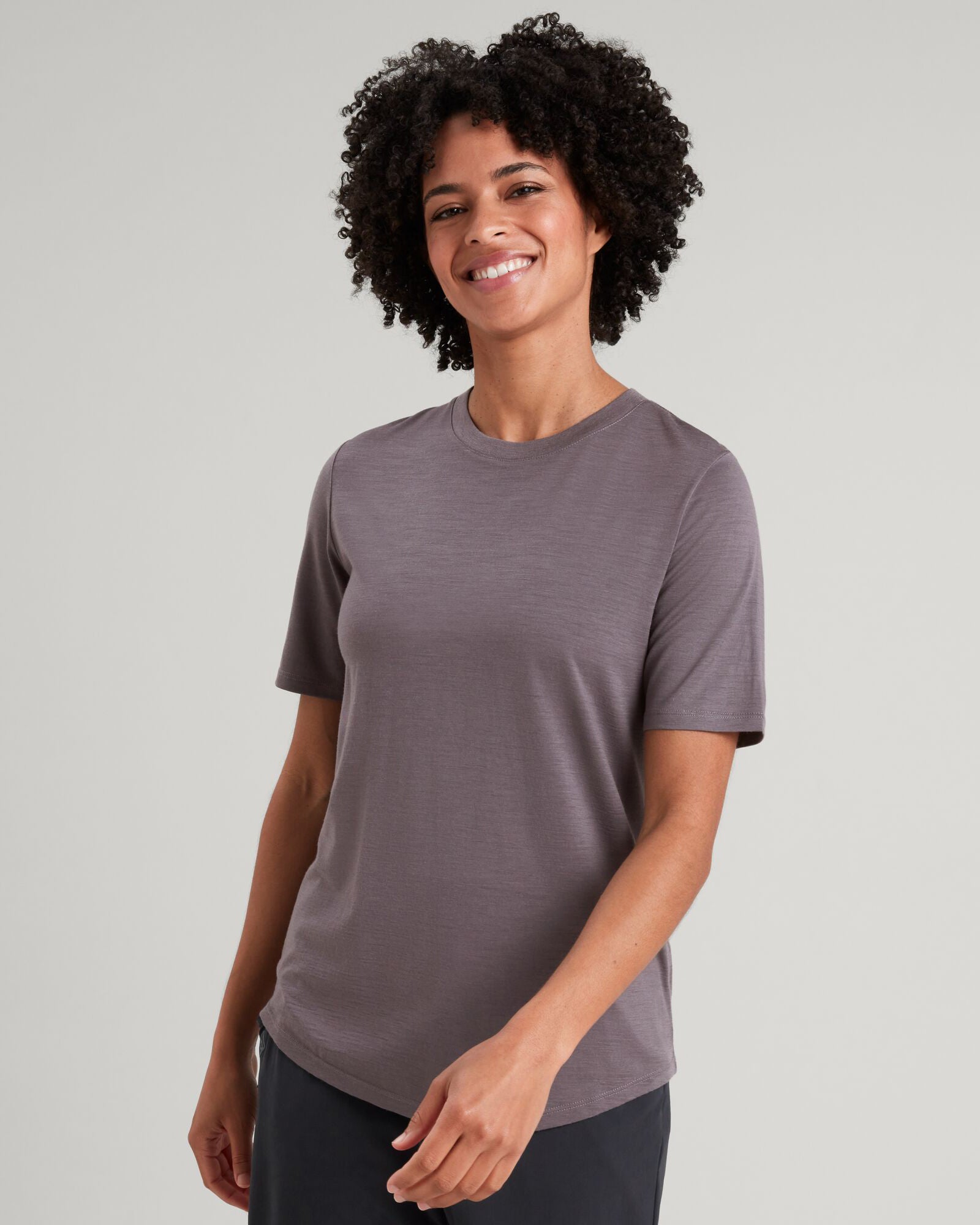 Women's 100% Merino Short Sleeve Crew Top - Light Quartz – Kathmandu NZ