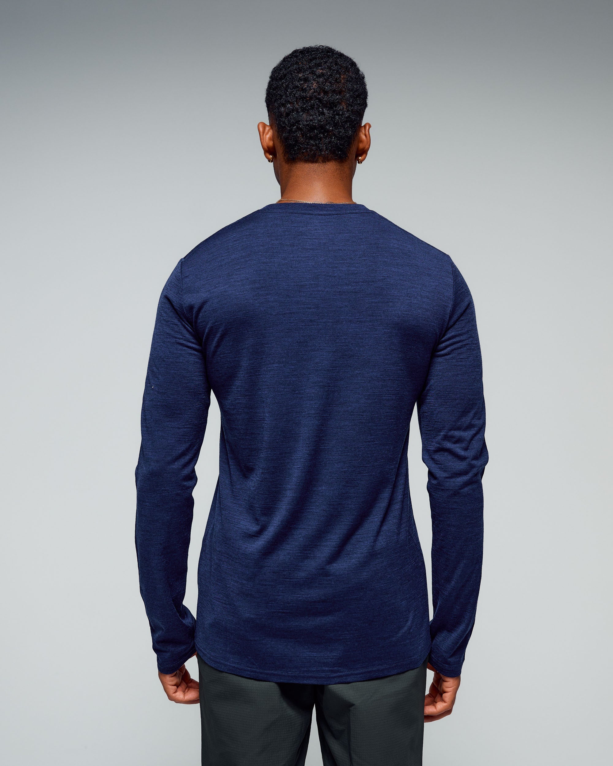 Men's 100% Merino Long Sleeve V-Top - Midnight Navy Marle – Kathmandu NZ