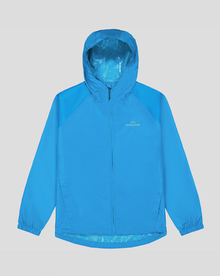 Women's Pocket-it 2-layer Rain Jacket - Sea Blue – Kathmandu NZ