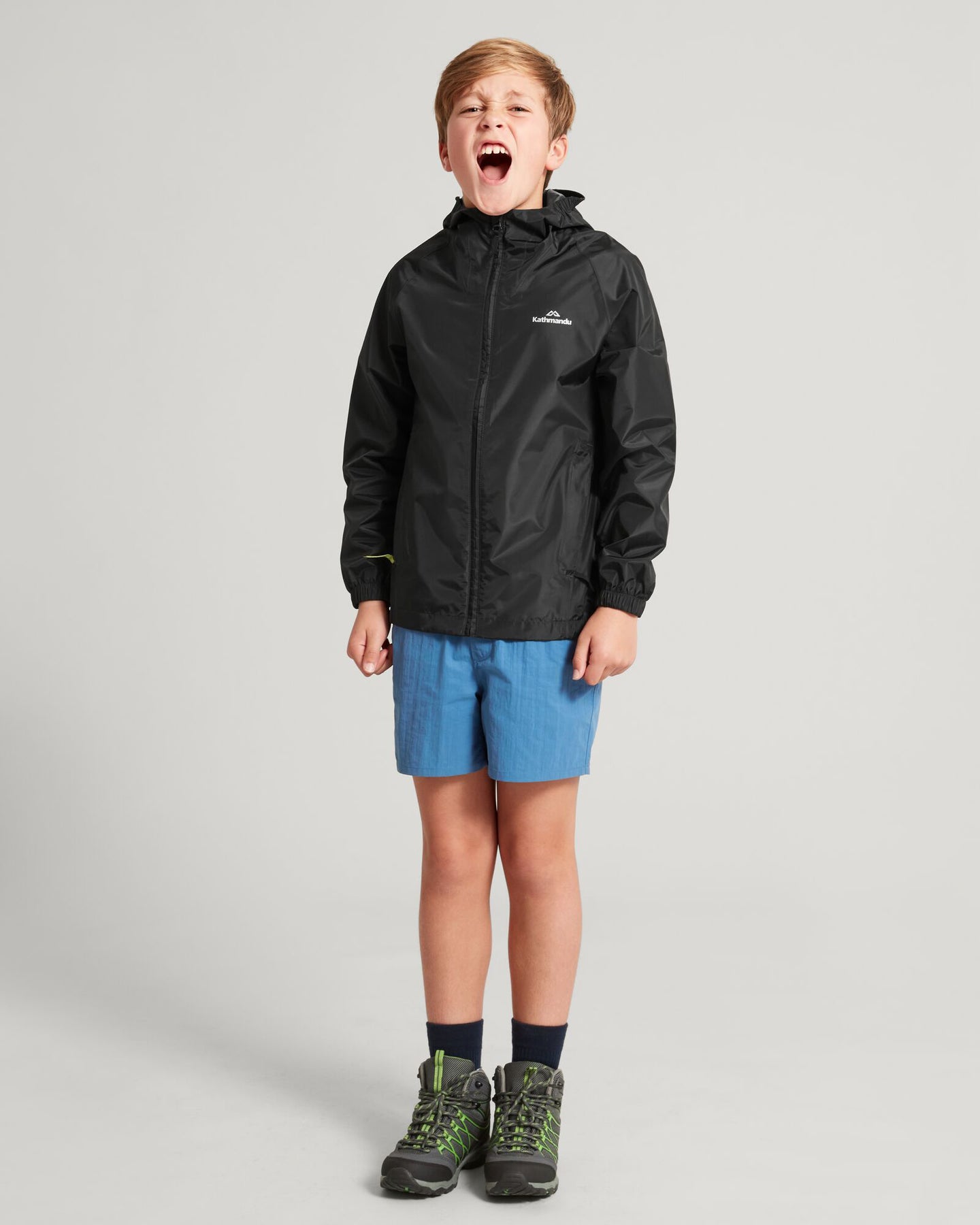 Youth Pocket-it 2-layer Rain Jacket - Black – Kathmandu NZ