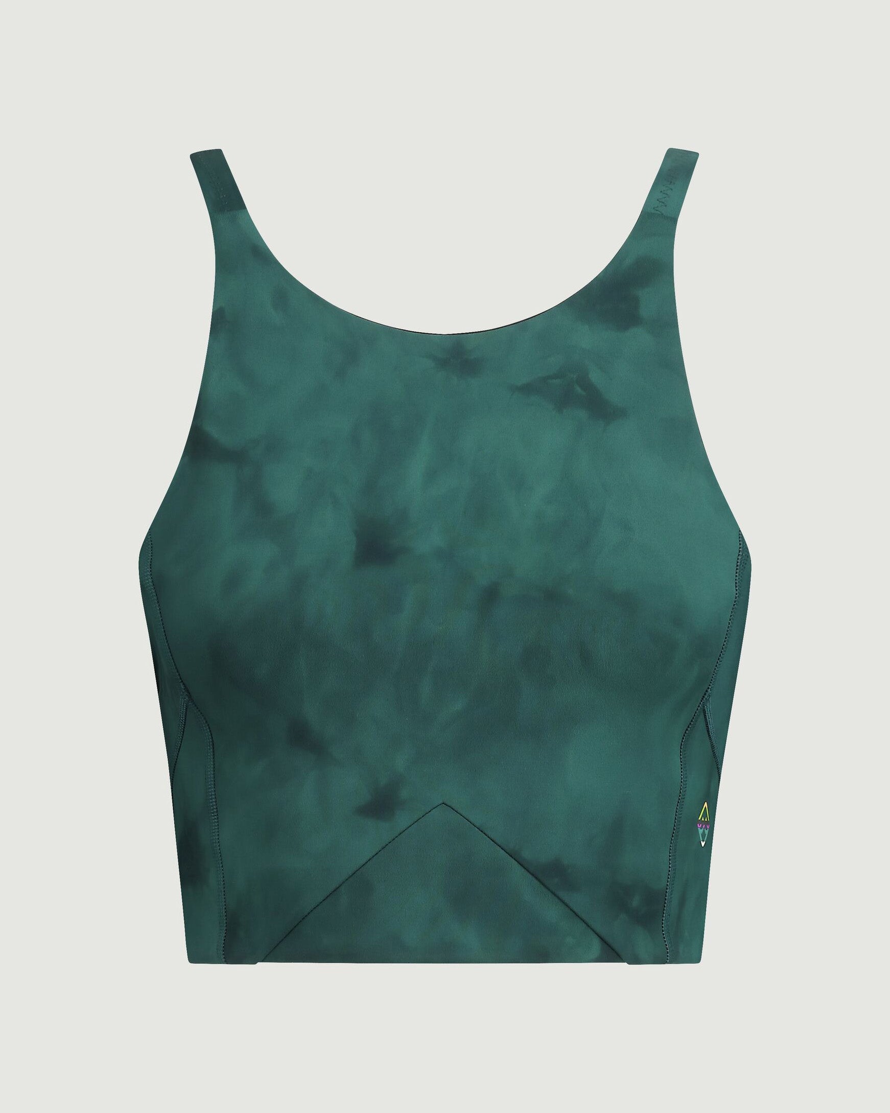 WELL.DER.NESS Move Women's Crop Top - Deep Lagoon Sunburst Print ...