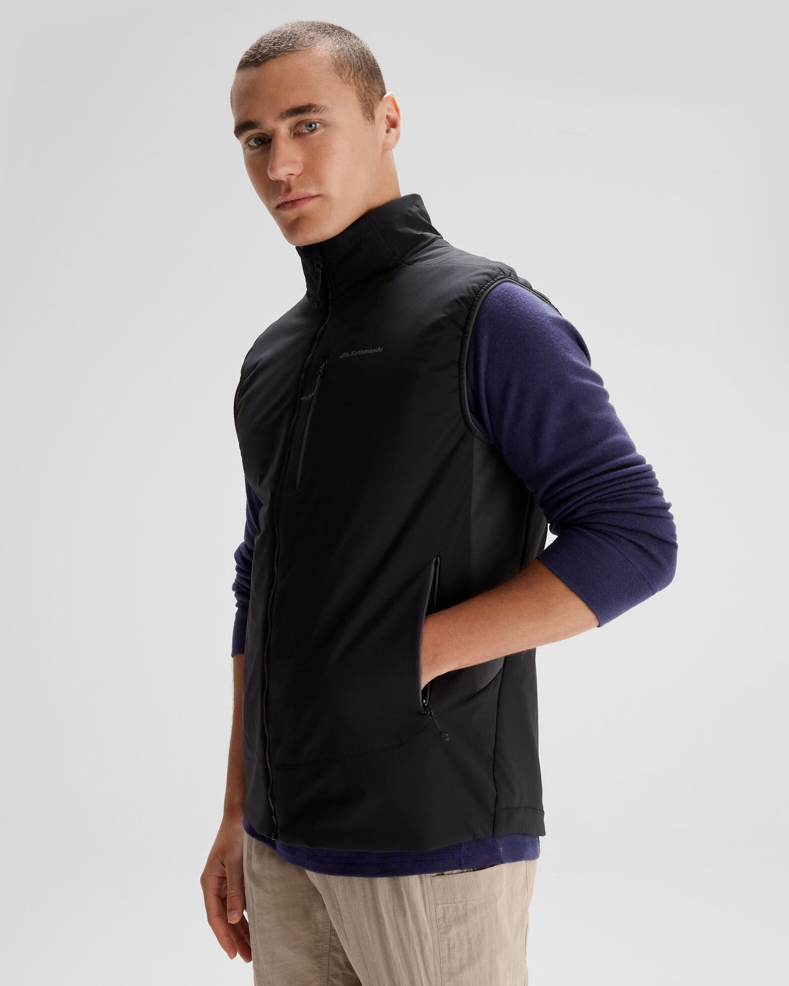 Men's Seeker PrimaLoft® Active Vest - Black Stingray – Kathmandu NZ