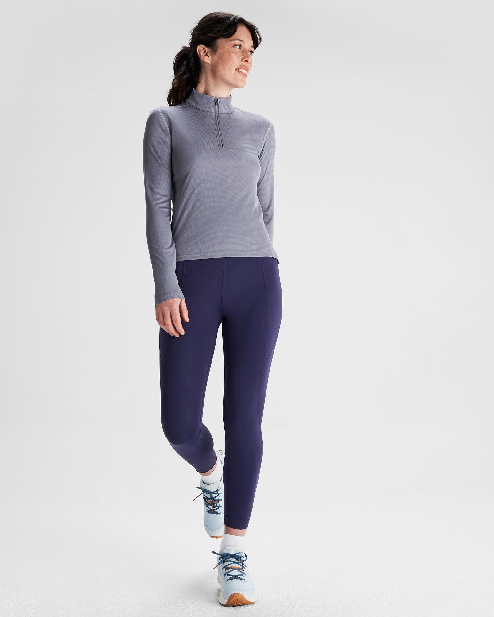 Women's Seeker Quarter Zip Top - Dark Haze – Kathmandu NZ