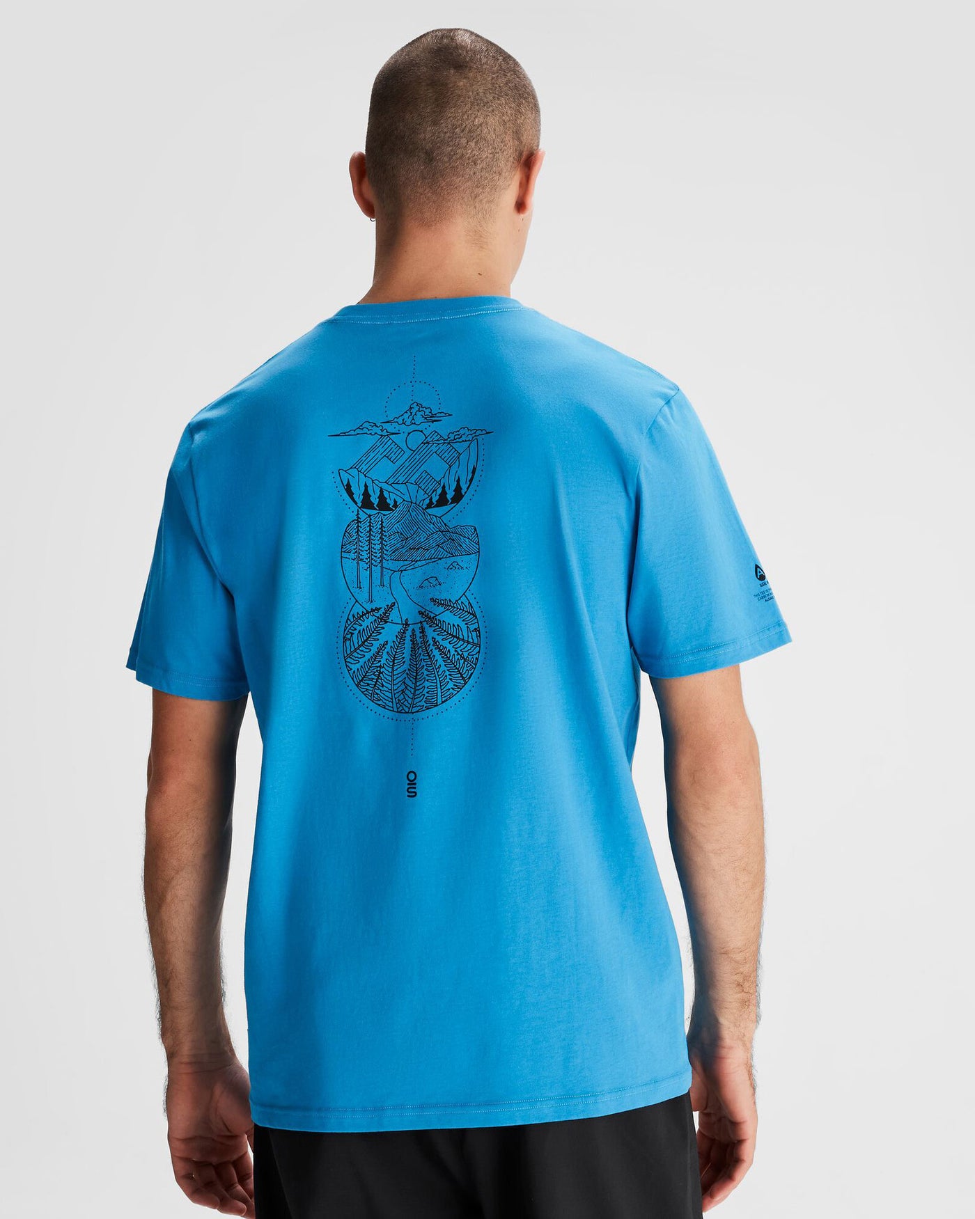Men's O.Smither Lines Organic Cotton T-shirt - Sea Blue – Kathmandu NZ