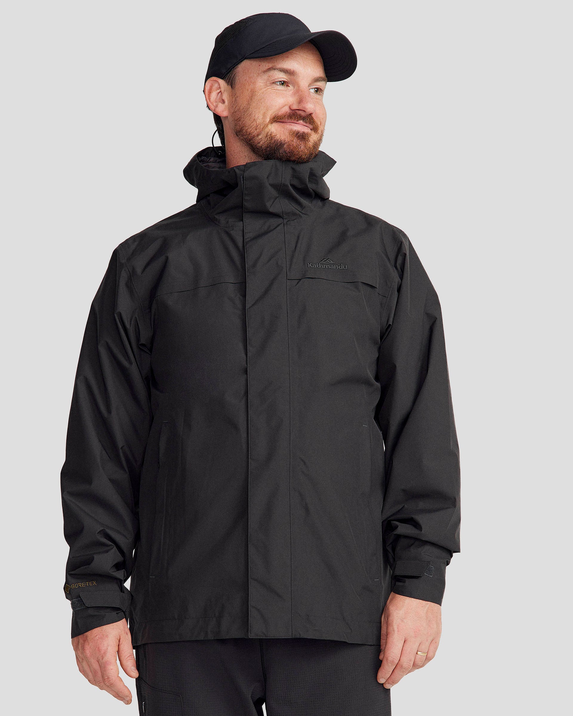 Men's Bealey 2L GORE-TEX® Rain Jacket - Black Stingray – Kathmandu NZ