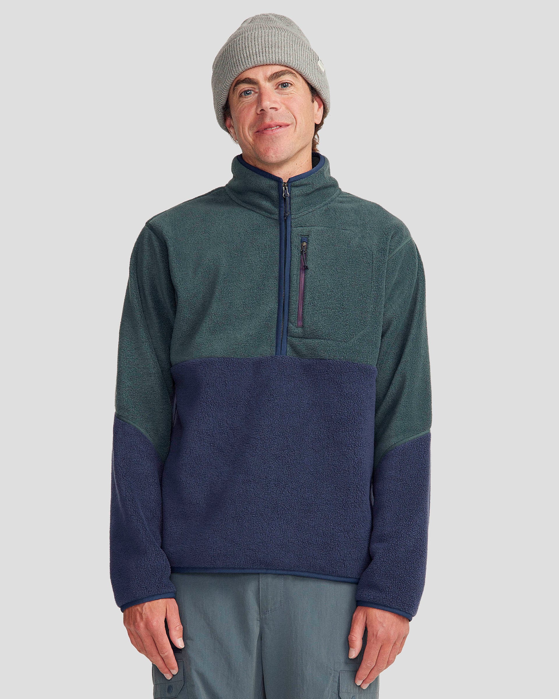 Men's Trailhead Fleece 1/4 Zip Pullover - Deep Forest/Pure Navy ...