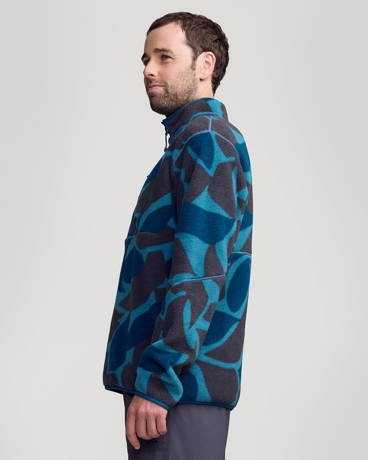 Men's Trailhead Fleece 1/4 Zip Pullover - Washed Blue Forest Floor Pri ...