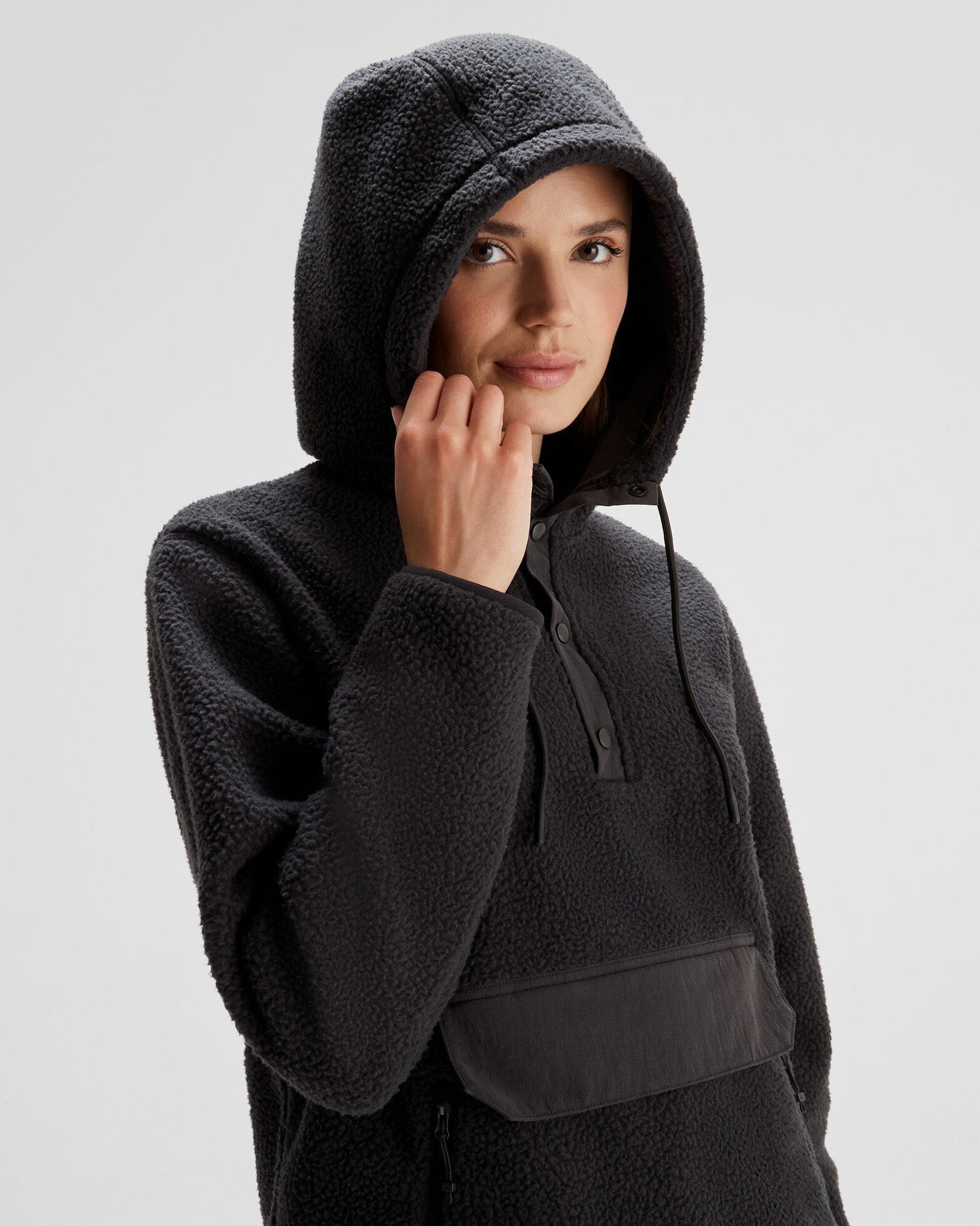 Women's Co-Z High Pile Hooded Pullover - Black – Kathmandu NZ