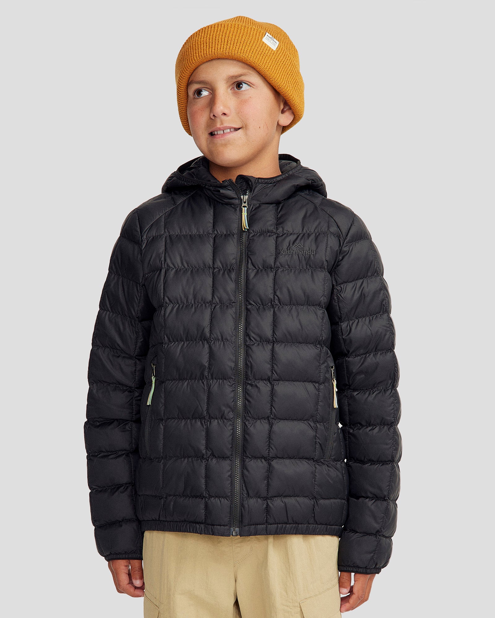 Youth Heli Insulated Hooded Jacket - Black Stingray – Kathmandu NZ