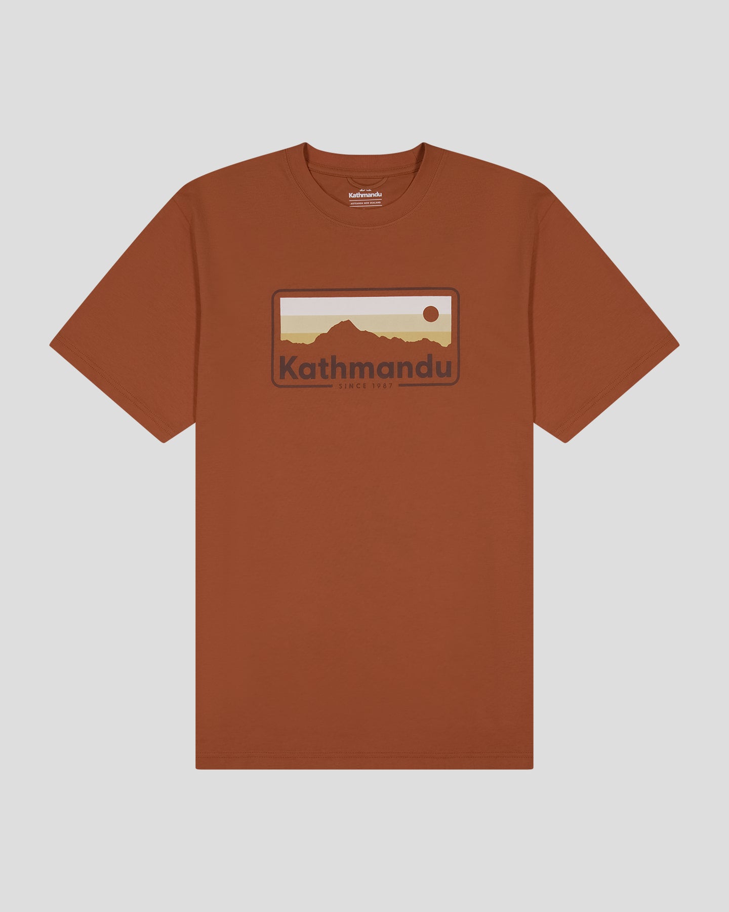 Men's Kathmandu Logo 70's Organic Cotton T-shirt - Copper – Kathmandu NZ