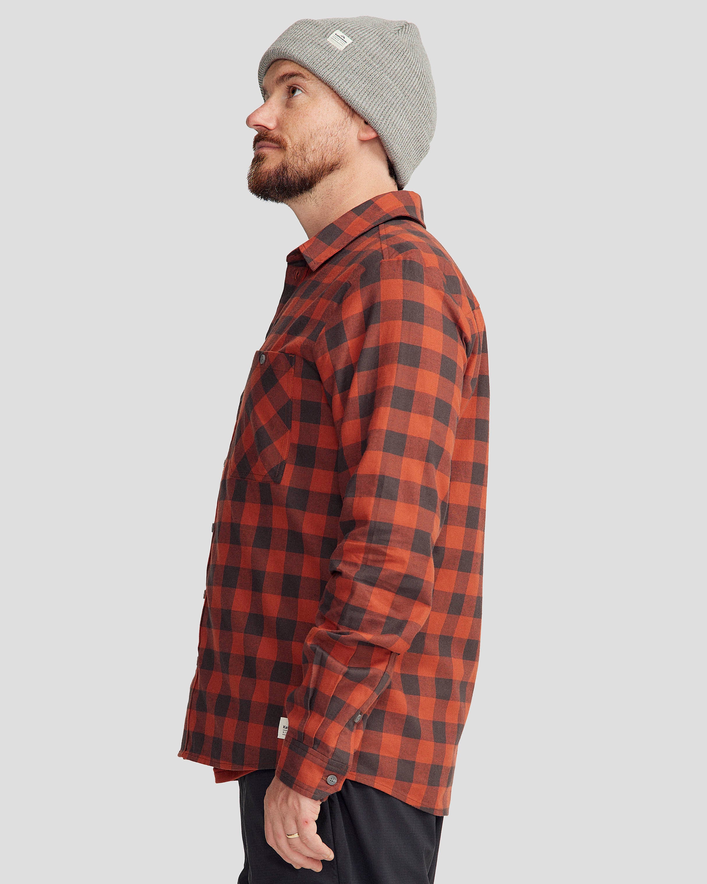Men's Fyfe L/S Shirt - Redwood Gingham – Kathmandu NZ