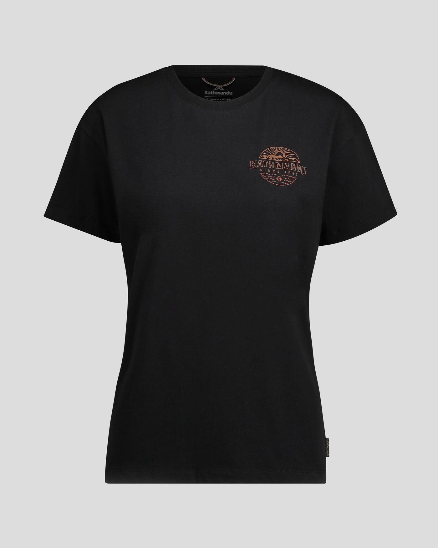 Women's Kathmandu Logo Faded Organic Cotton T-shirt - Black – Kathmandu NZ