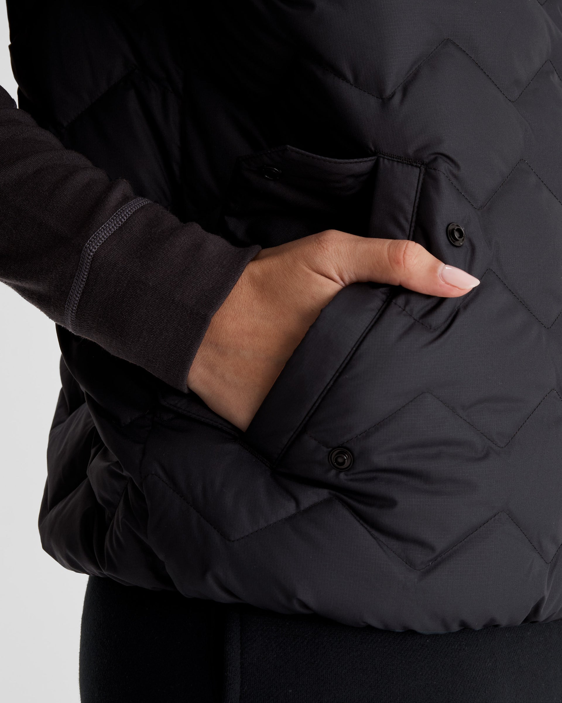 Women's Any Time Down Short Vest - Black Stingray – Kathmandu NZ