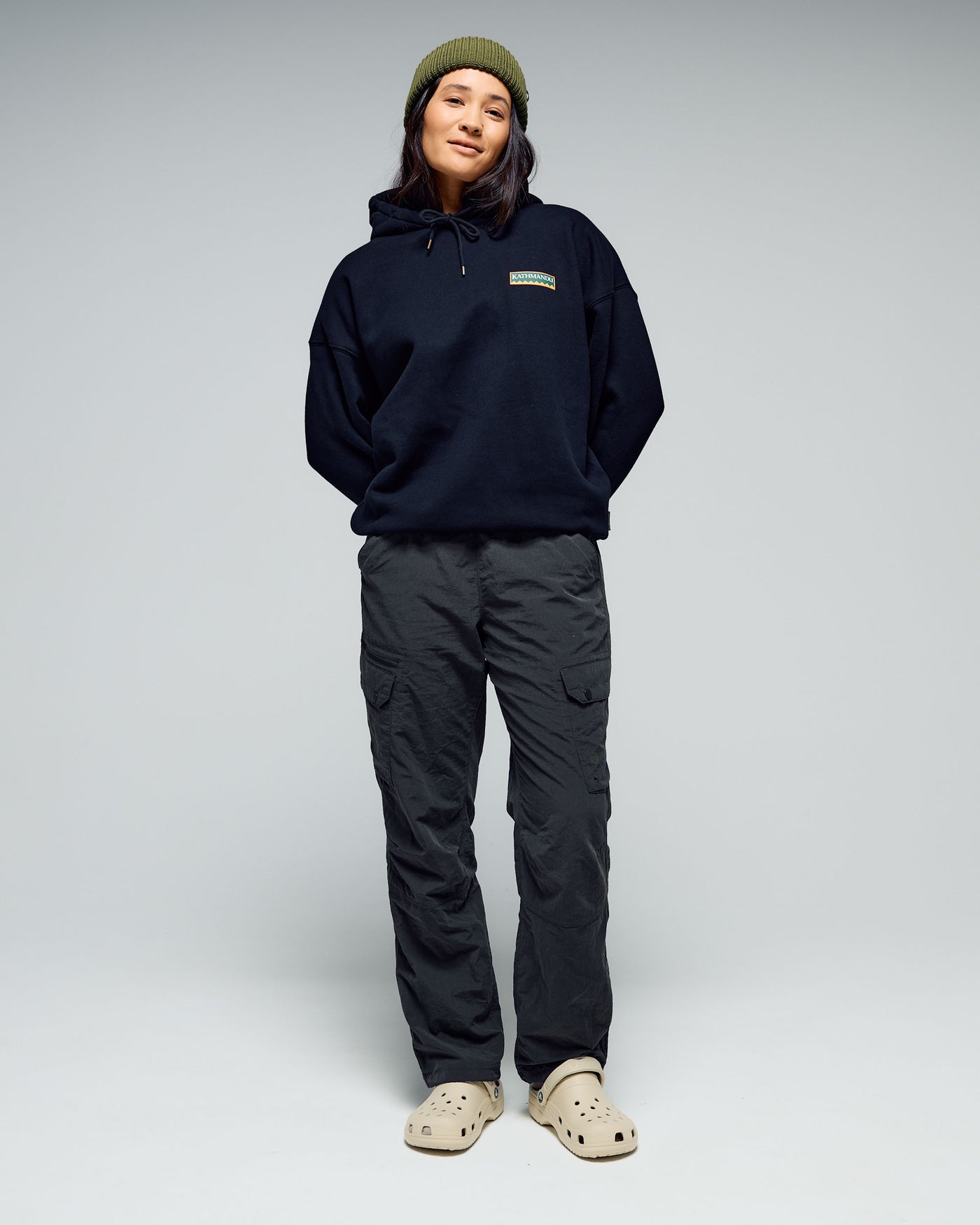 Women's Heritage Logo Slouchy LT BB Hoodie - Black Stingray – Kathmandu NZ