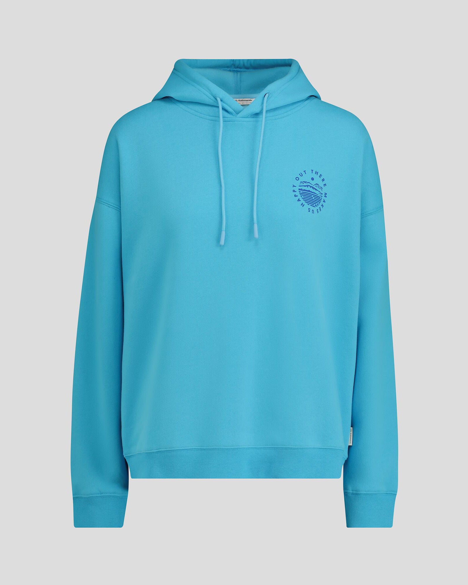 Women's OT Logo Slouchy LT BB Hoodie - Light Sea – Kathmandu NZ