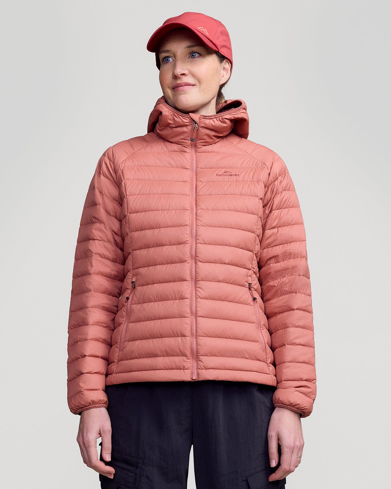 Women's Heli Down Hooded Jacket 3.0 - Clay – Kathmandu NZ