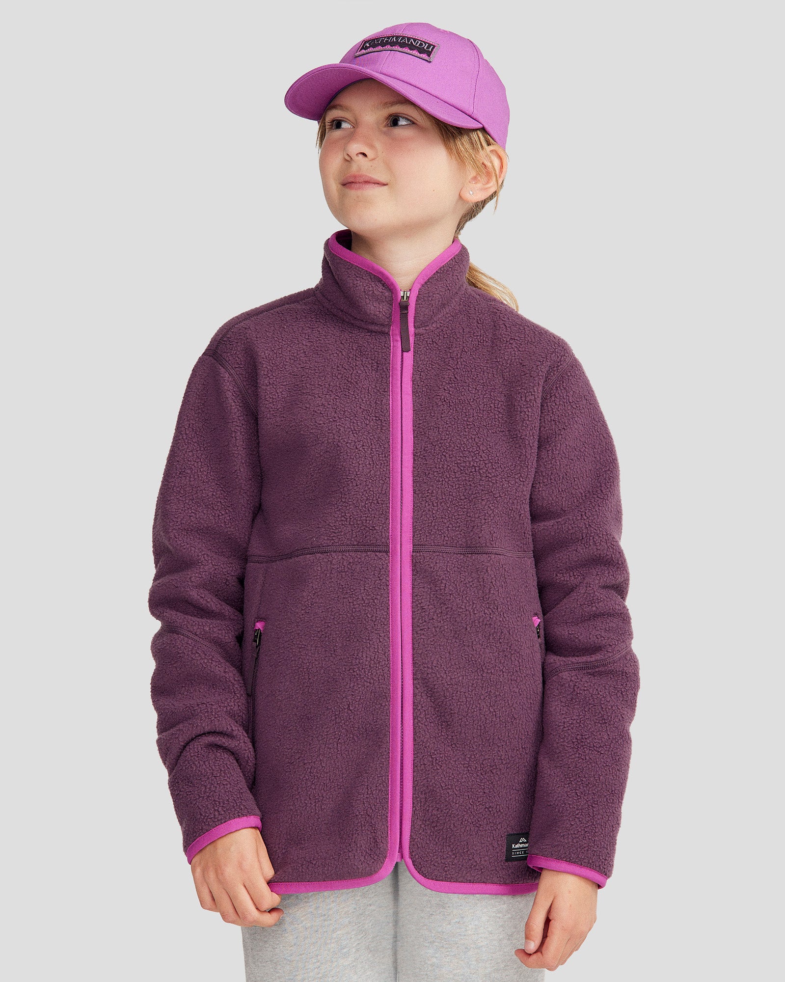Kids Trailhead Fleece Jacket - Jam – Kathmandu NZ
