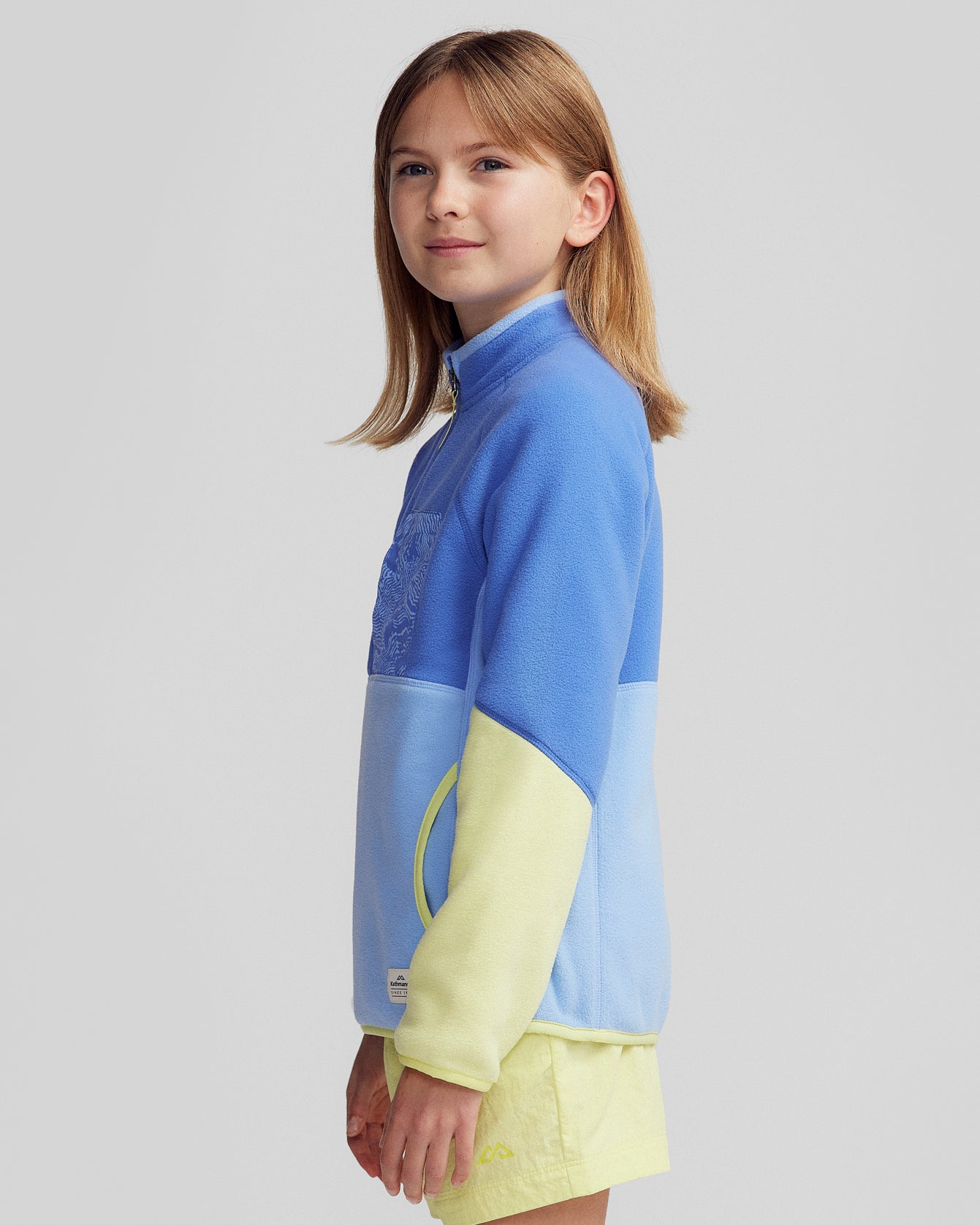 Kids’ Trailhead Fleece Lightweight Pullover - Peri/Zing – Kathmandu NZ
