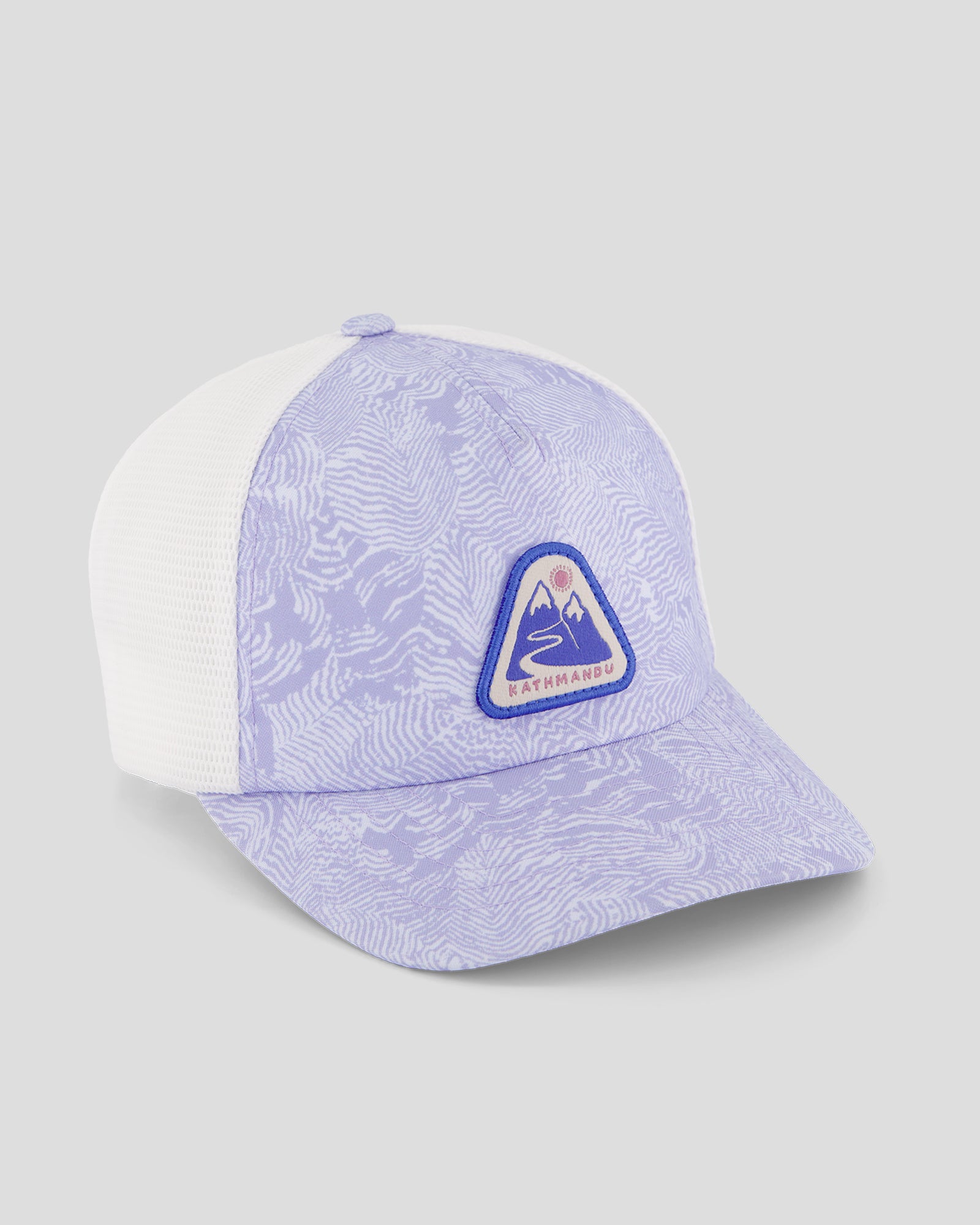 Kids’ Trucker Cap - Lilac Nature Lines Print – Kathmandu NZ