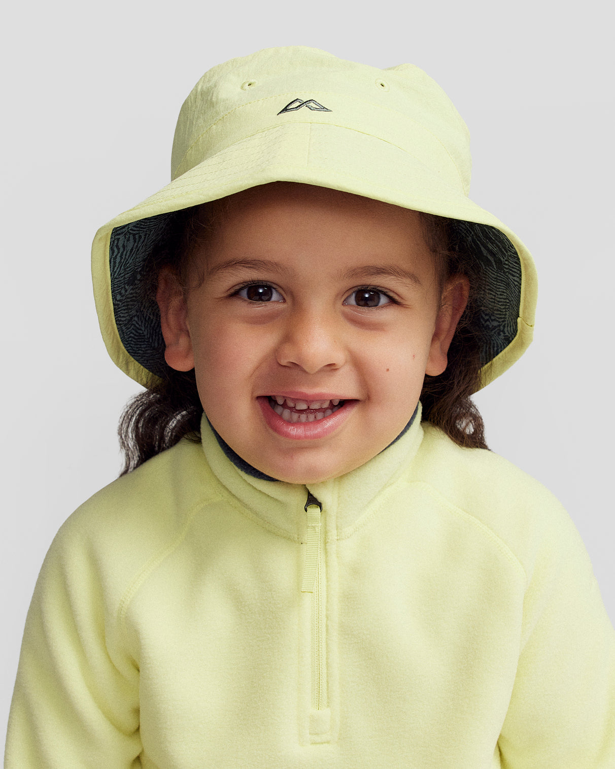 Kids’ Reversible Bucket Hat - Zing/Forest Nature Lines Print – Kathmandu NZ