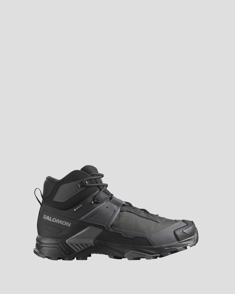Men's Salomon X Ultra 5 GTX Mid Hiking Boots - Wide - Black/Asphalt/Ca ...