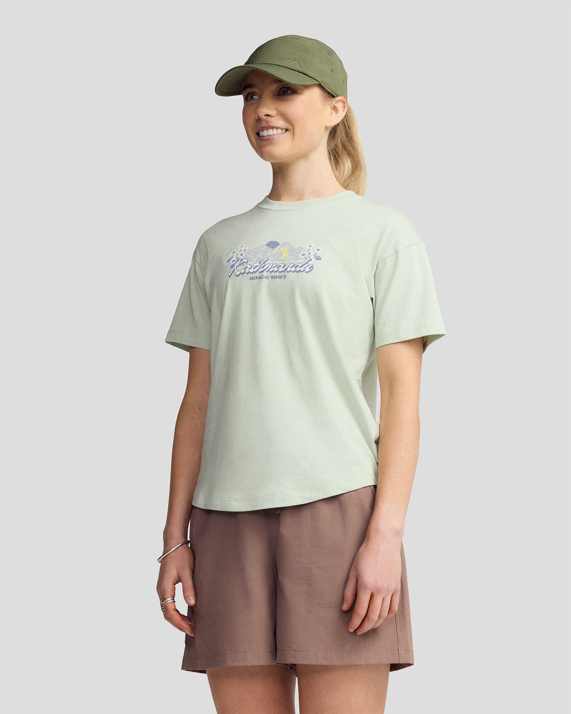 Women’s Mt Cook Lily Organic Cotton T-Shirt - Light Sage – Kathmandu NZ